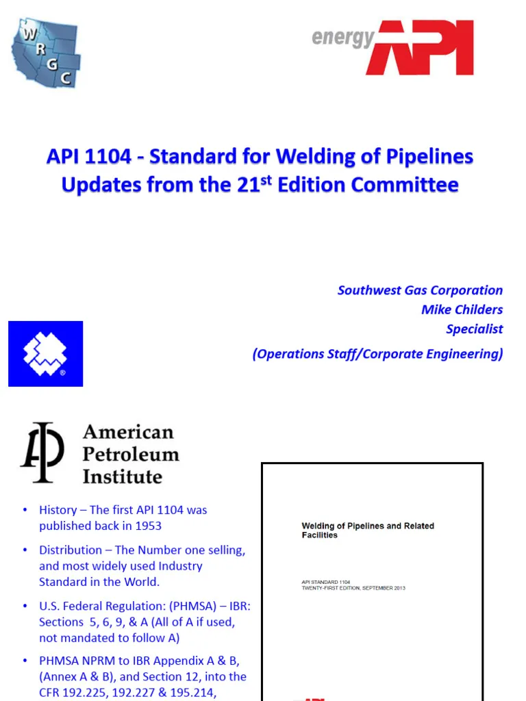Tiêu chuẩn công nghiệp cho hàn đường ống API 1104 - NGUYỄN QUANG HƯNG BLOG