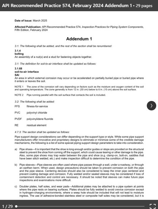 Phụ lục 1 cho API 574, Phiên bản thứ 5 - NGUYỄN QUANG HƯNG BLOG